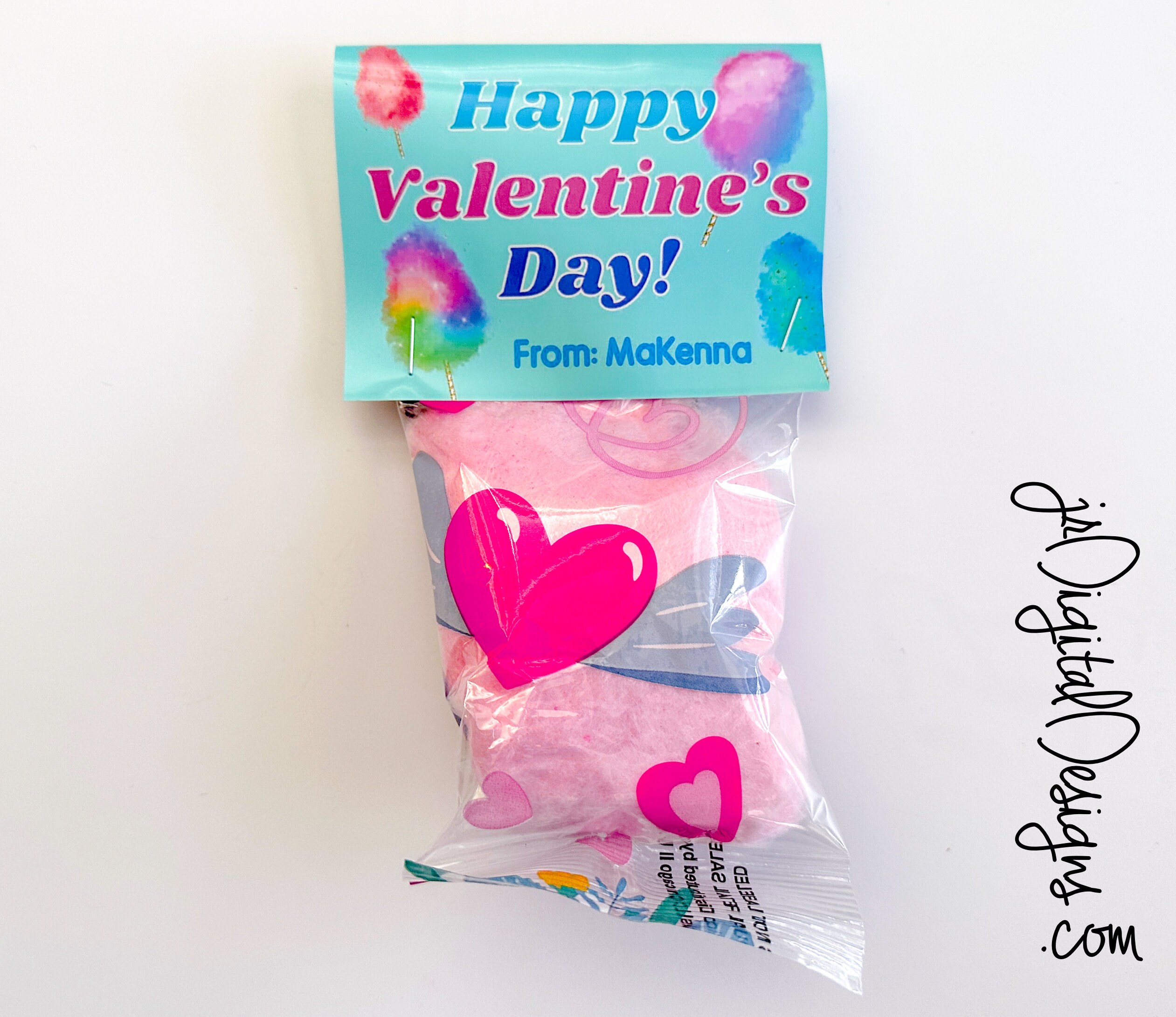 Cotton Candy Valentine Printable Cards Cotton Candy Snacks Valentine’s ...