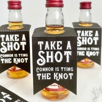 Mini Alcohol Tags Template, Party Favors, Take A Shot We're Tying the ...
