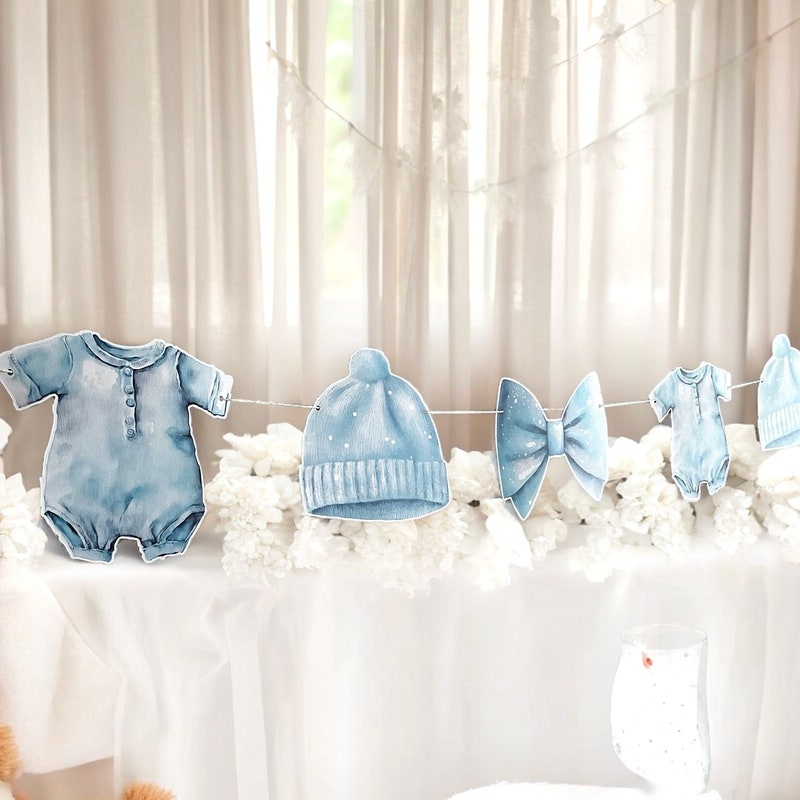 Blue Baby Clothes Garland - Etsy