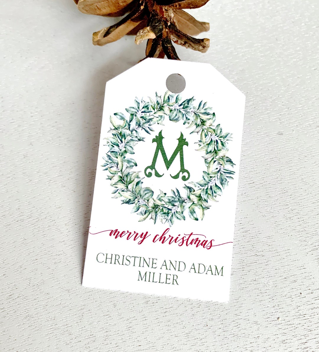 Monogrammed Christmas Tags, Personalized Labels, Tags for Presents ...