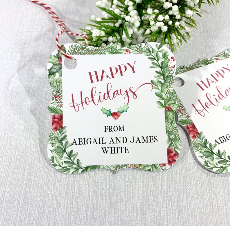 Personalized Christmas Tags Printed Holiday Labels Set of | Etsy