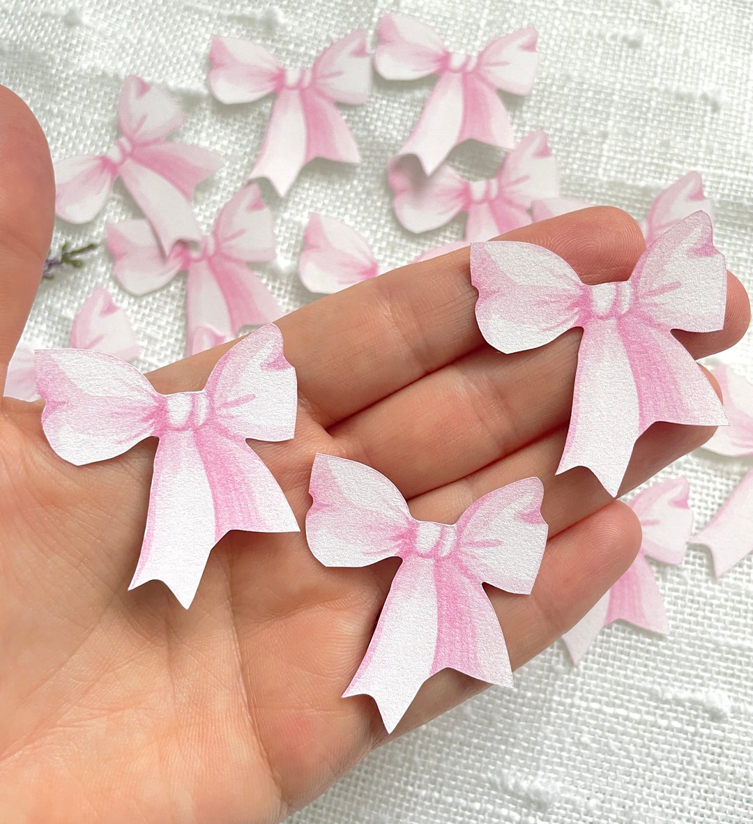 2" Pink Bow Cutouts, Pink Bow Confetti, Coquette Decoration - 100 ...