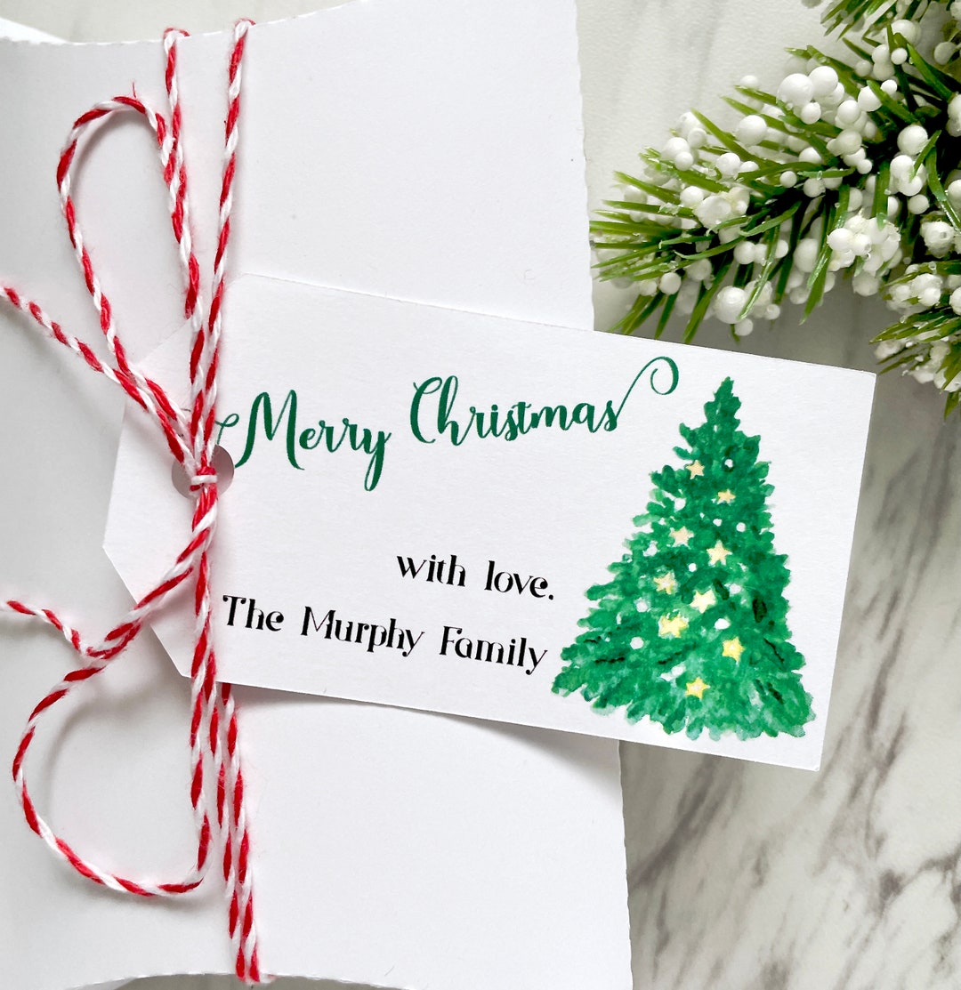 Personalized Christmas Gift Tags, Printed Holiday Labels (set of 12) - Etsy