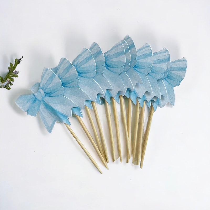 Bow Cupcake Toppers - Etsy