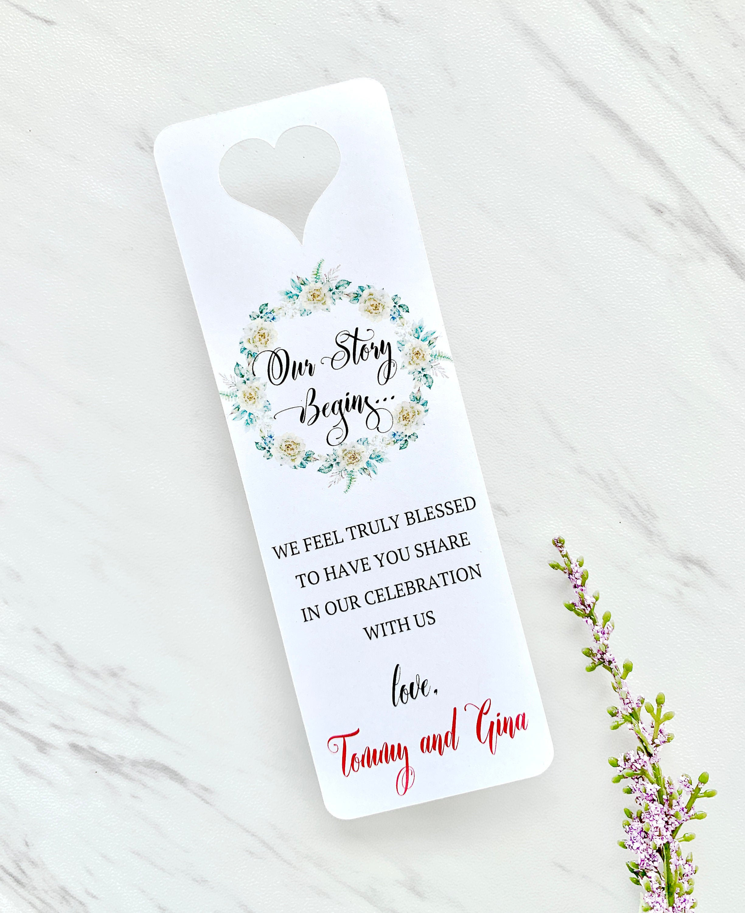 Custom Bookmarks Wedding Personalised Wooden Bookmark Wedding Favours