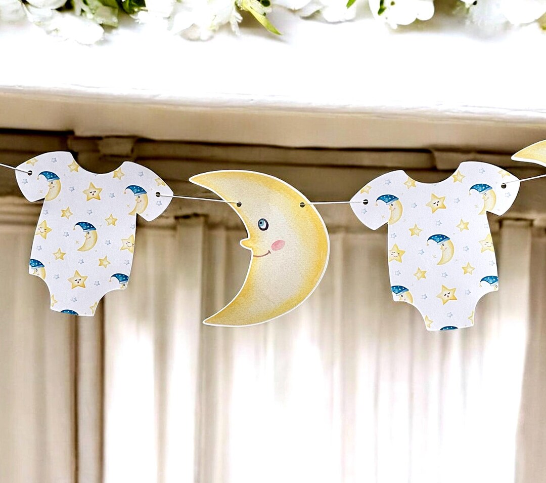 Over the Moon Baby Shower Garland, Celestial Theme, Twinkle Twinkle ...