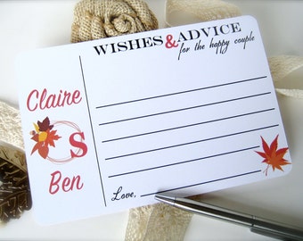 Wedding Advice Cards Comment Cards Printed Cards for Wedding - Etsy