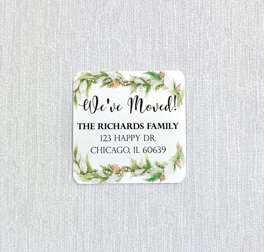 Personalized We've Moved Stickers: Christmas Address Labels - Etsy