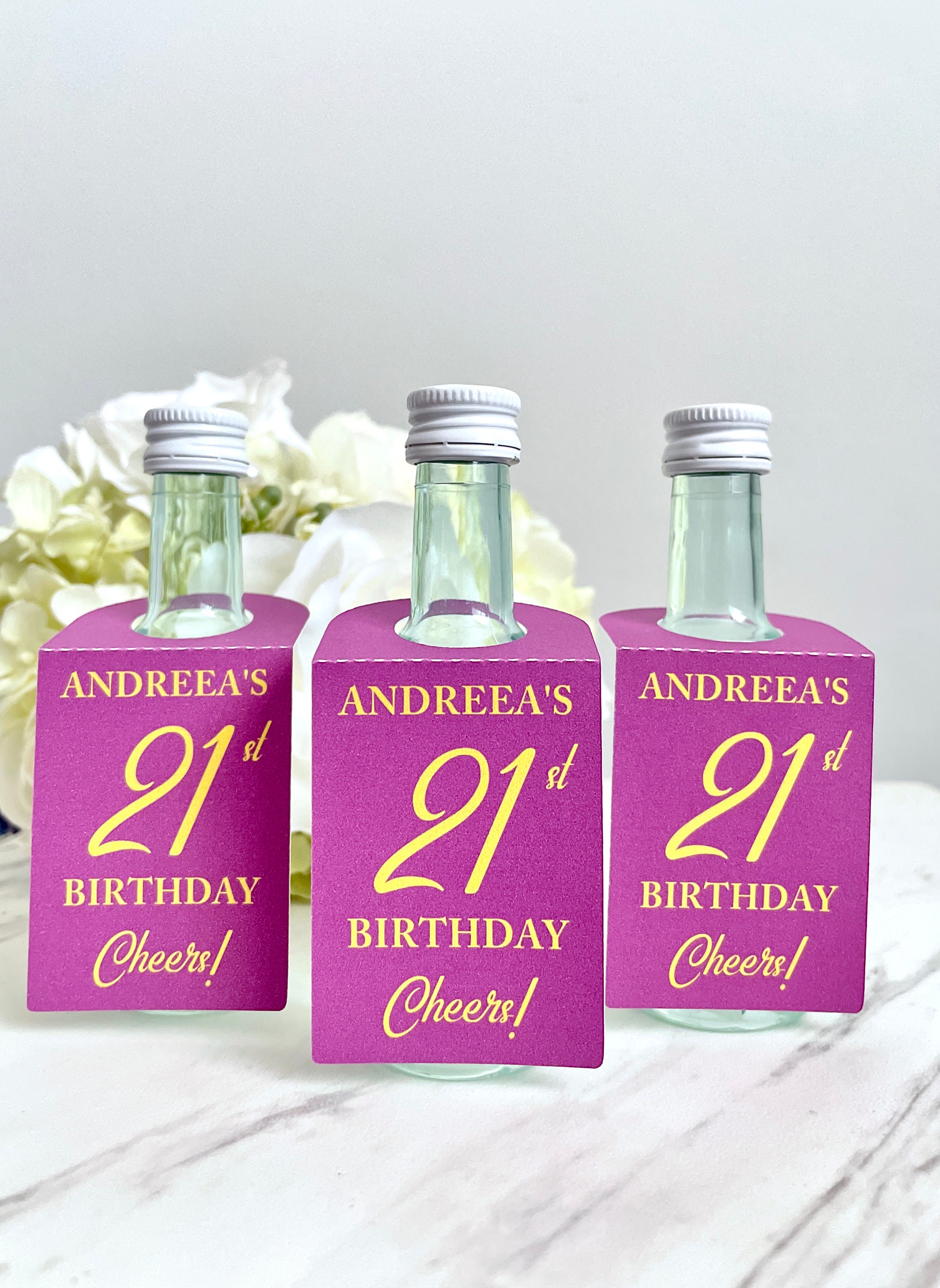 Personalized Birthday Shot Bottle Tags: Adult Party Favor Labels (set ...