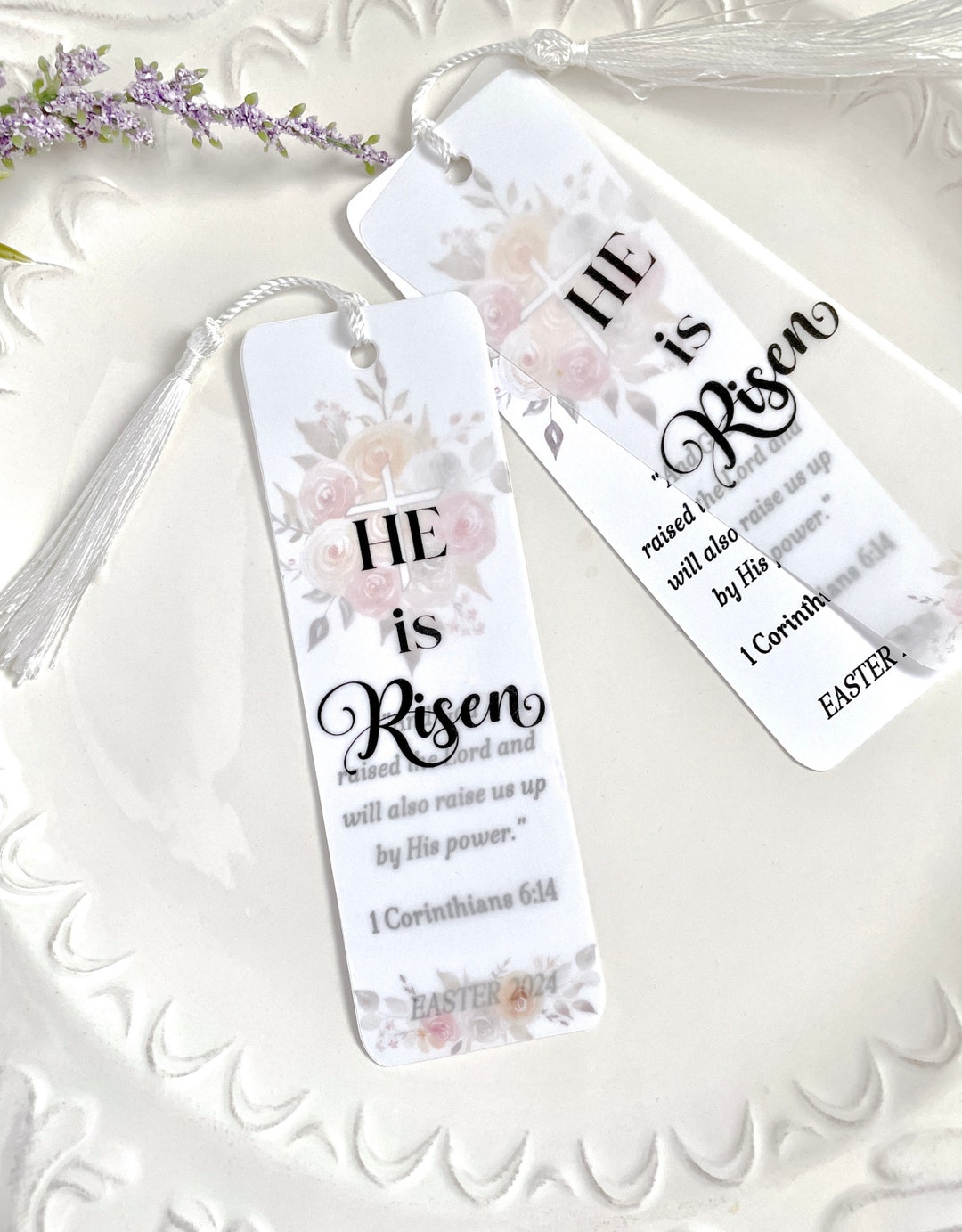 Personalized Bookmarks, He is Risen Book Sign, Bookmark Favor, Book ...
