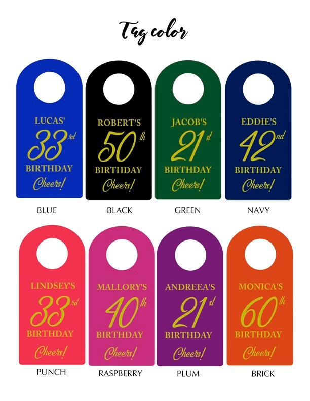 Personalized Birthday Shot Bottle Tags: Adult Party Favor Labels (set ...