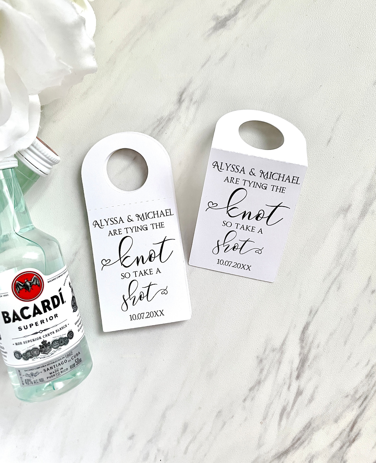 Personalized Wedding Shot Bottle Tags: Engagement Party Favors - Set of ...