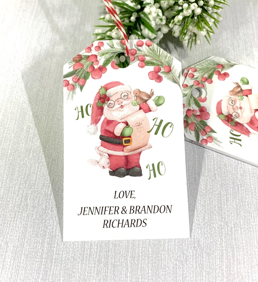 Personalized Christmas Tags, Santa Labels, Tags for Presents - Set of ...
