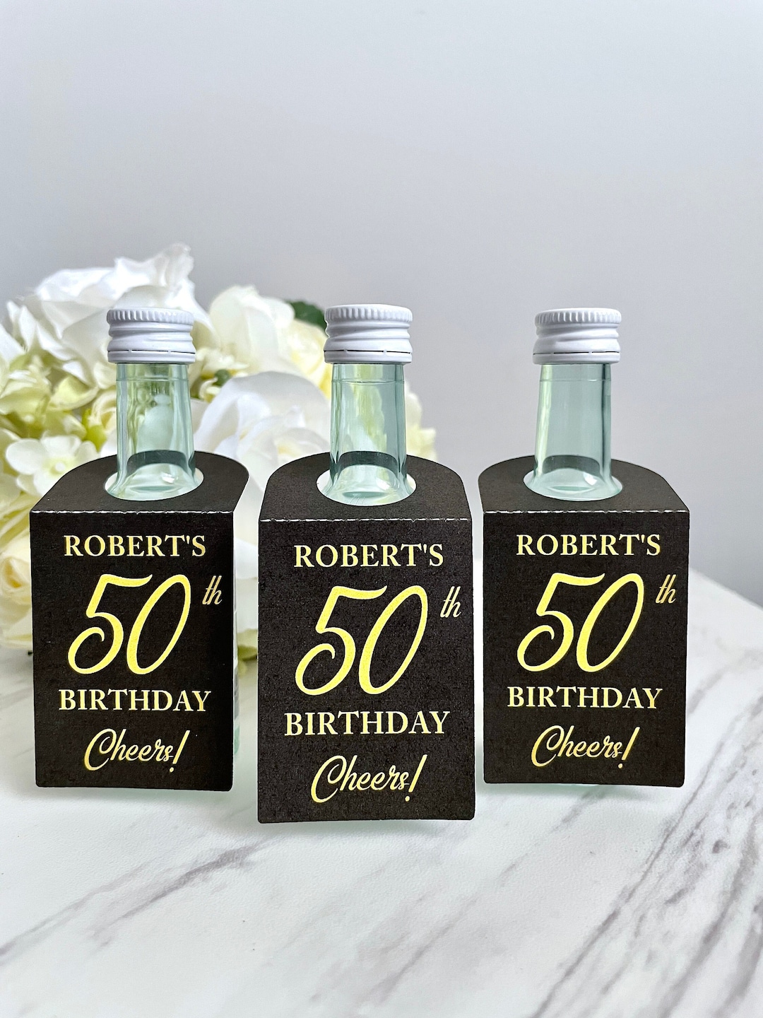 Personalized Birthday Shot Bottle Tags: Adult Party Favor Labels (set ...