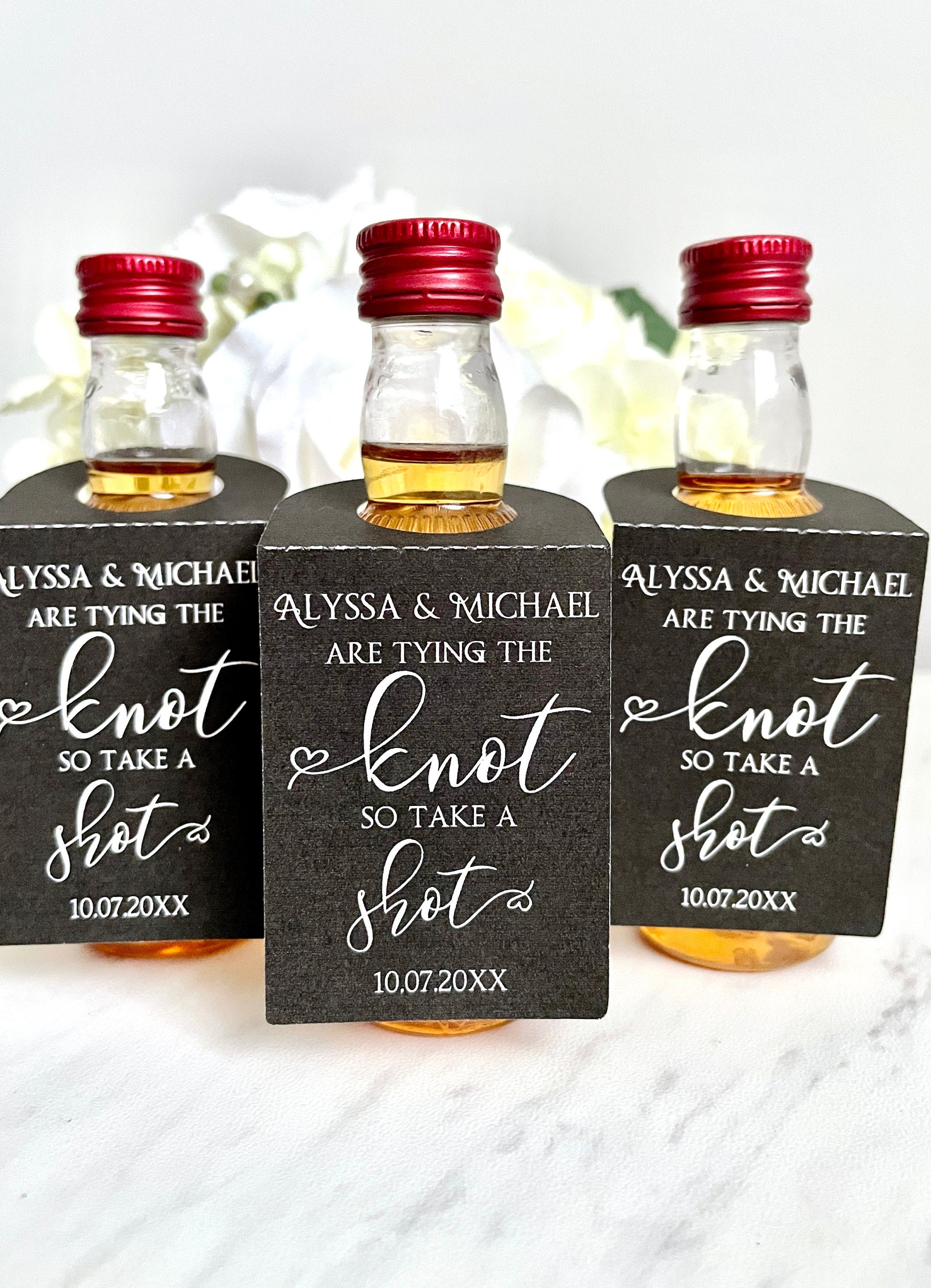 Personalized Wedding Shot Bottle Tags: Engagement Party Favors - Set of ...