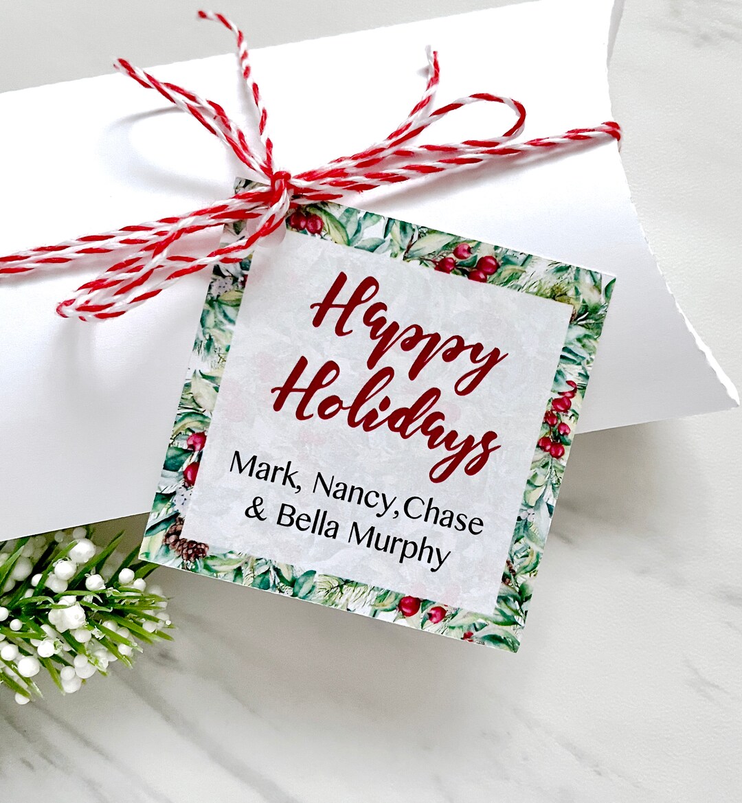 Personalized Christmas Gift Tags, Holiday Labels, Set of 12 - Etsy
