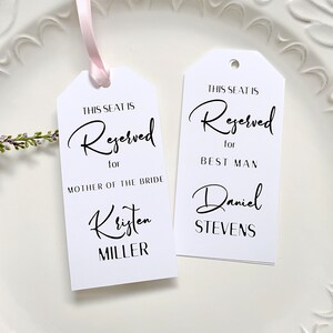 Reserved Seat Tags, Seat Reservation Sign, Chair Holder Sign, Wedding ...