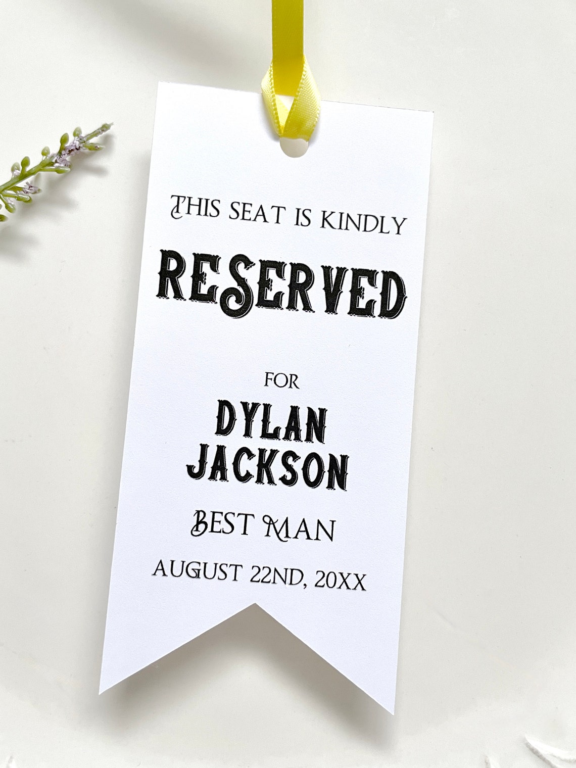 Personalized Wedding Reserved Seat Tags With Ribbon - Etsy