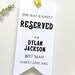Personalized Reserved Seat Tags, Seat Reservation Sign, Chair ...