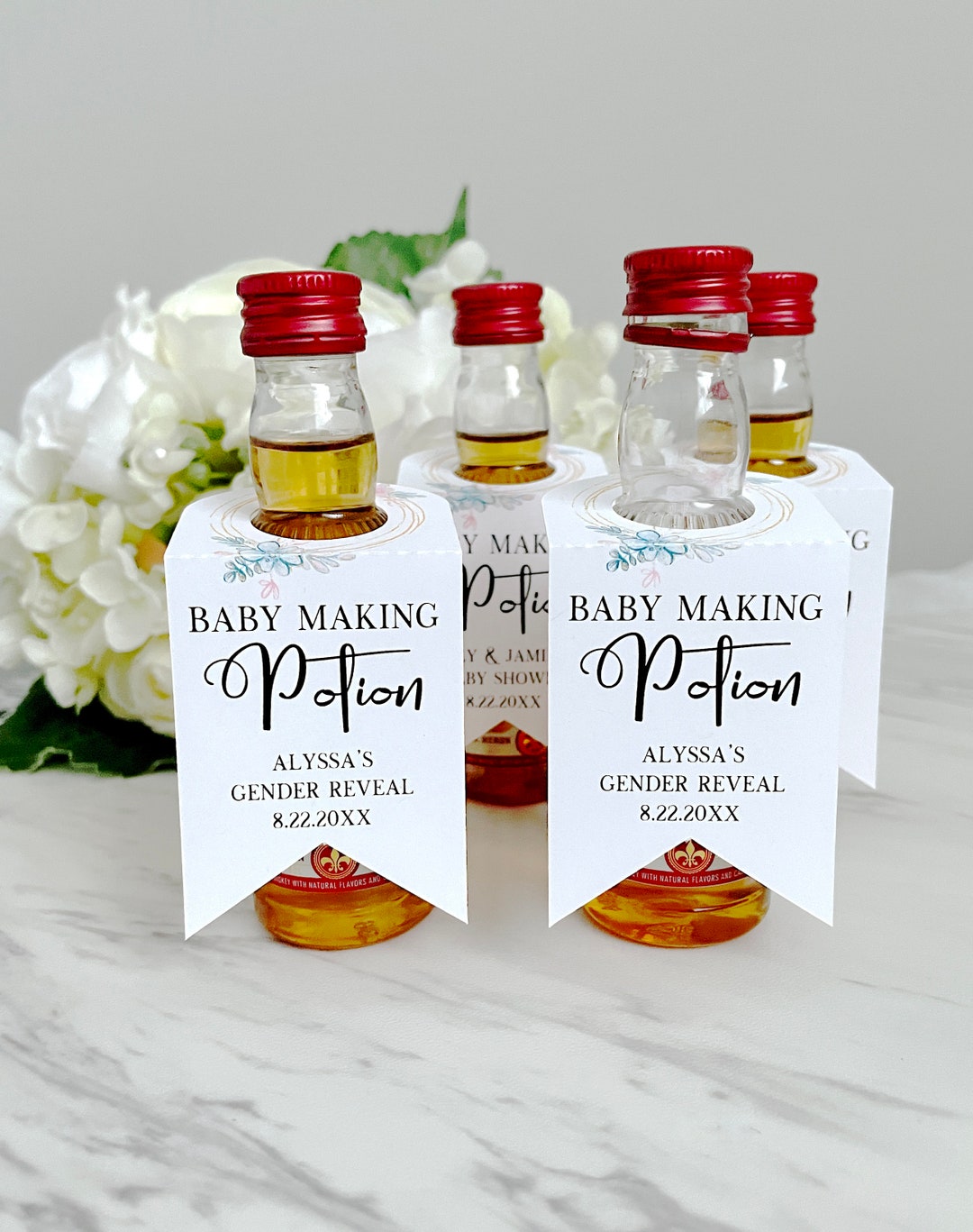 Baby Making Potion Tags, Mini Bottle Labels, Personalized Tags for 50 ...