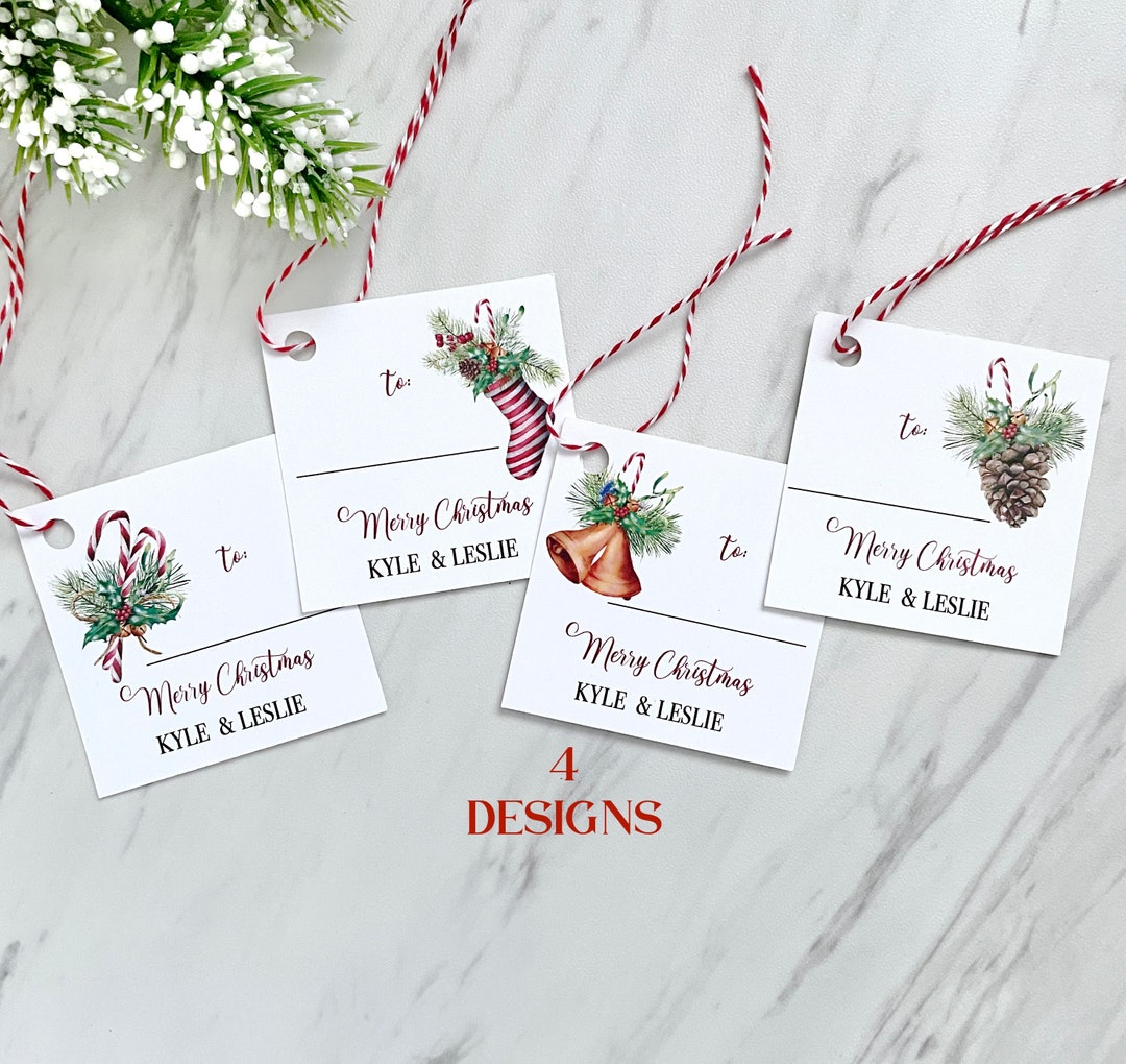 Christmas Gift Tags, Personalized Christmas Labels, Tags for Holiday ...