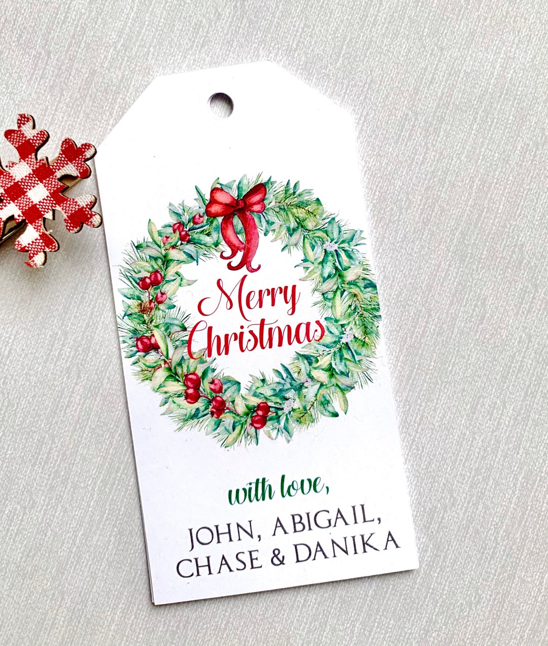 Personalized Christmas Tags, Holiday Labels, Big Tags for Presents -set ...