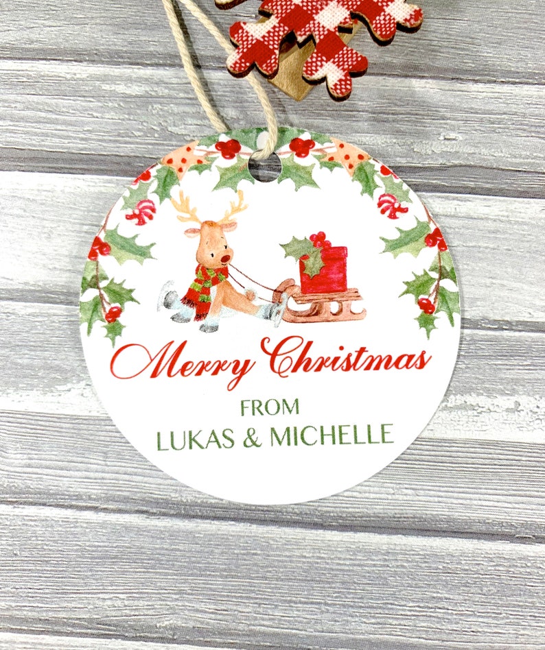Personalized Gift Tags, Christmas Labels, Holidays Decor, Merry ...