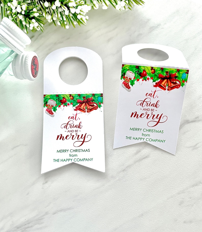 Personalized Christmas Shot Bottle Tags: Eat, Drink & Be Merry - Etsy