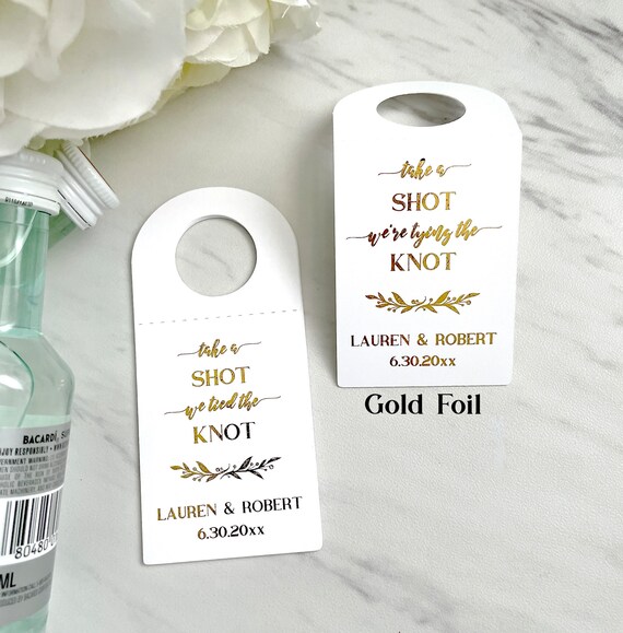 Mini Bottle Tags Take a Shot Labels Gold Foiled Tags - Etsy