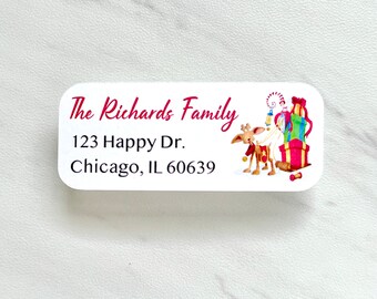 Christmas Return Address Labels Chevron Personalized Address - Etsy