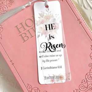 Personalized Bookmarks, He is Risen Book Sign, Bookmark Favor, Book ...