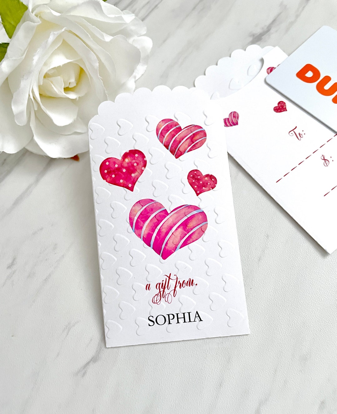 Personalized Gift Card Holder, Hearts Gift Card Envelope, Valentine's ...