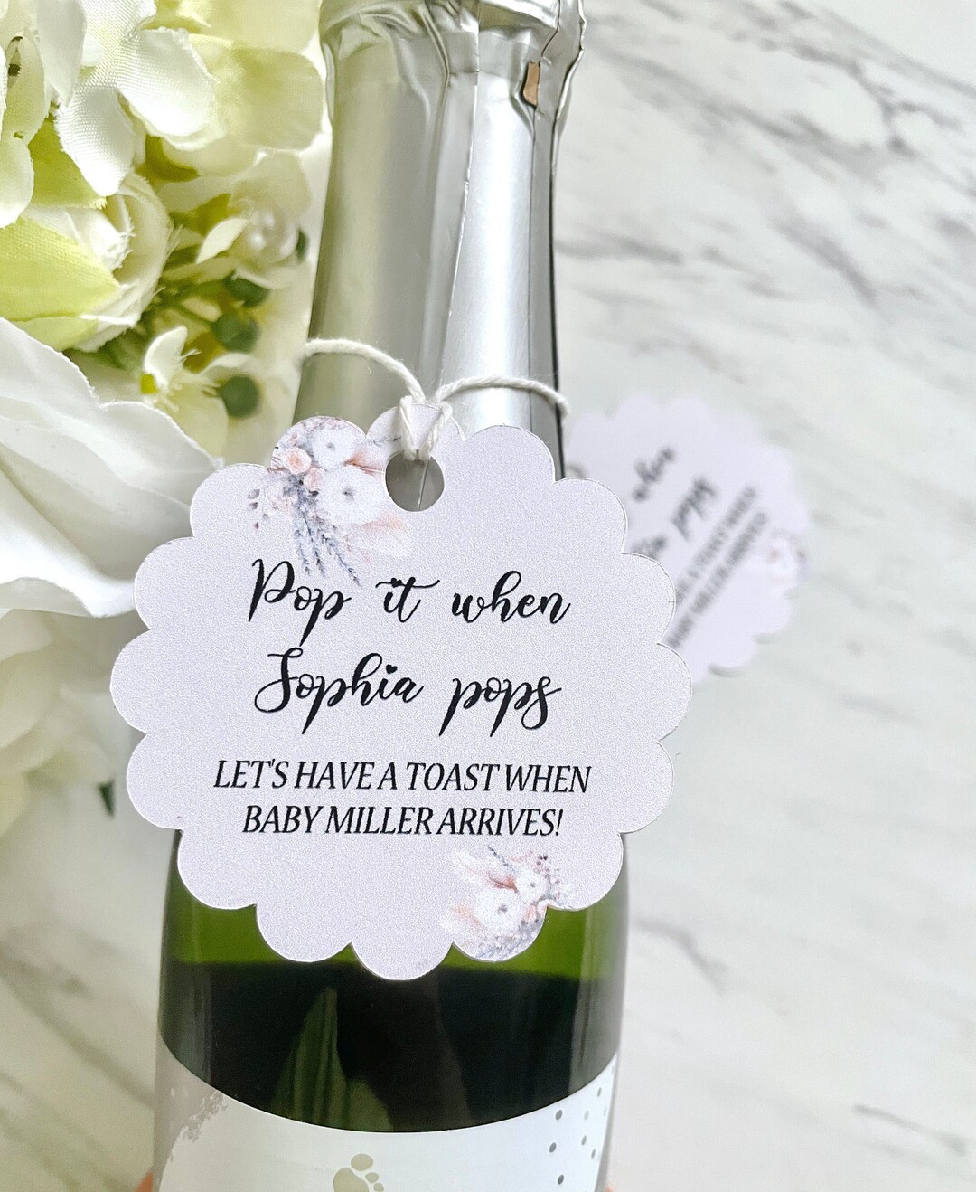 Pop It When She Pops Tags, Baby Shower Wine Favor Tags, Champaign ...