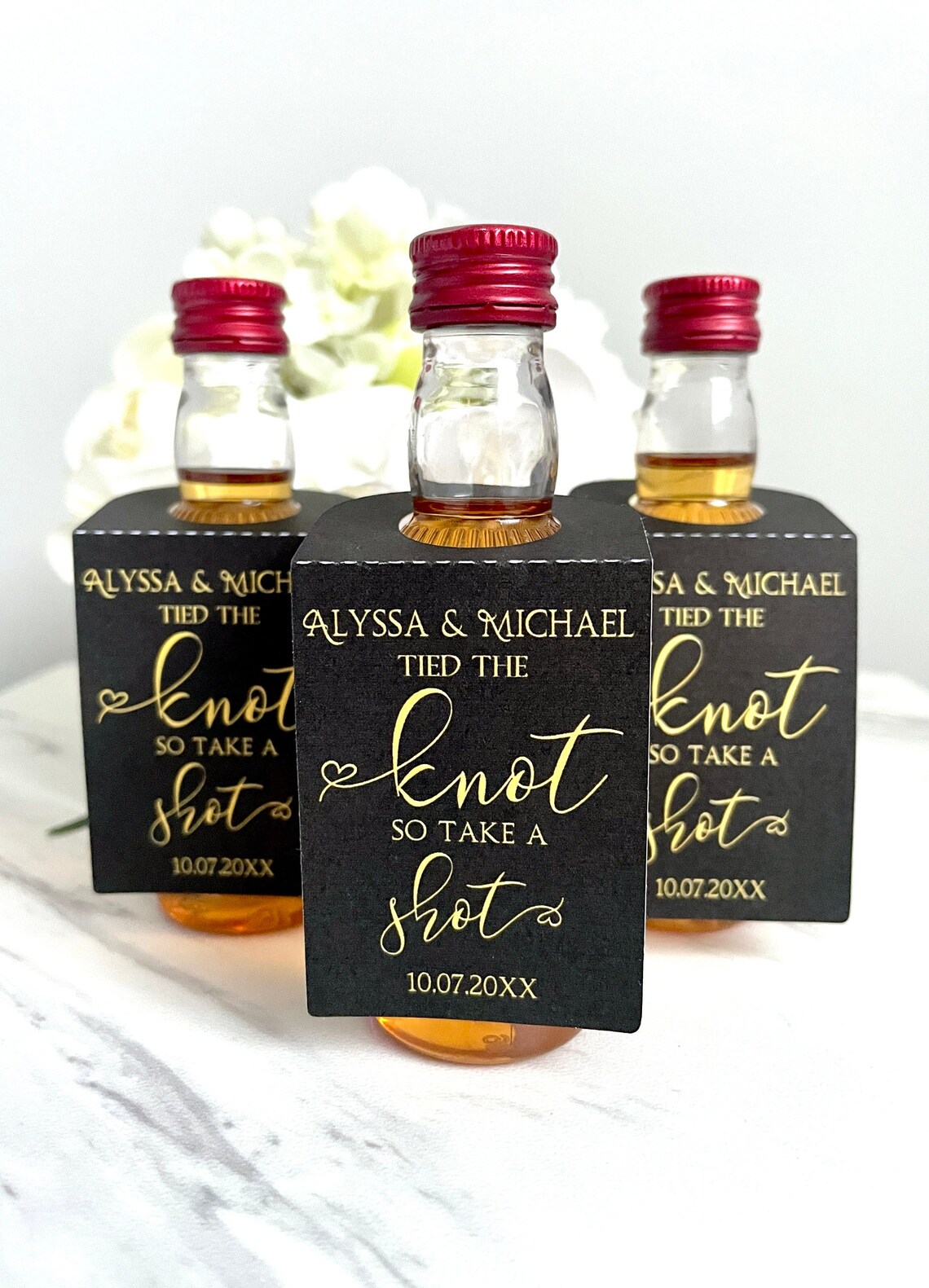 Personalized Wedding Shot Bottle Tags: Engagement Party Favors - Set of ...