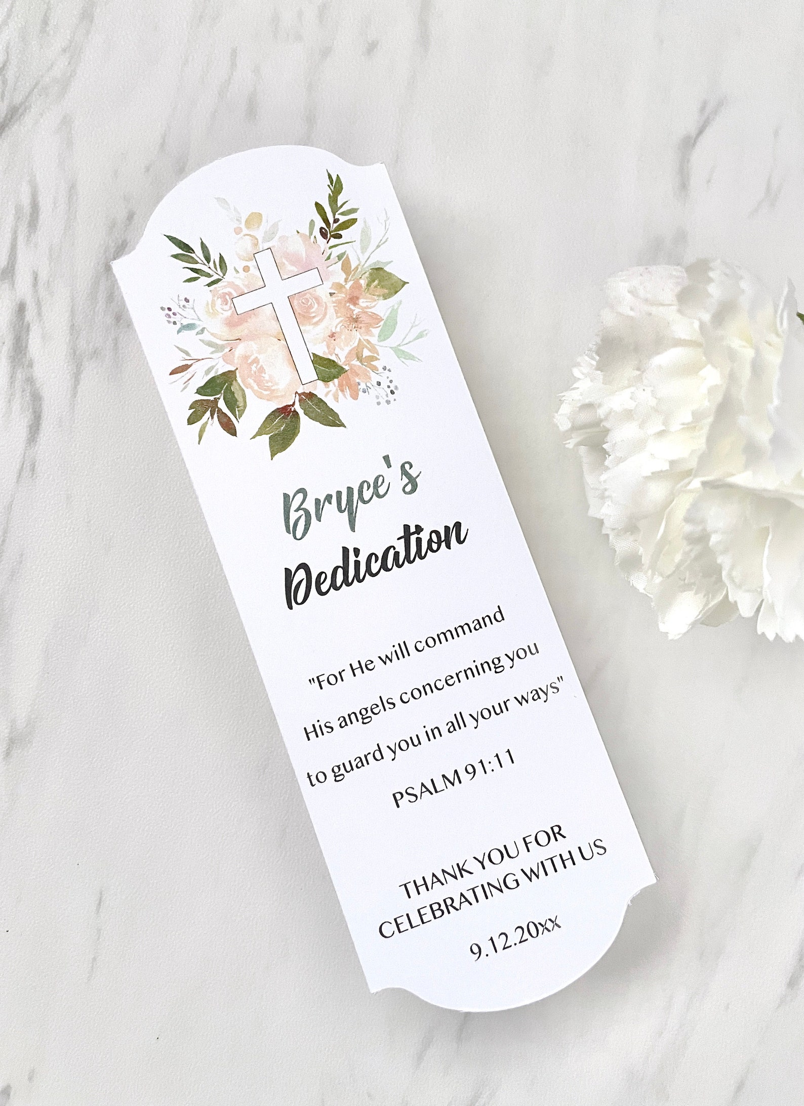 Personalized Bookmark Favors, First Communion Bookmarks, Baptism Favors ...