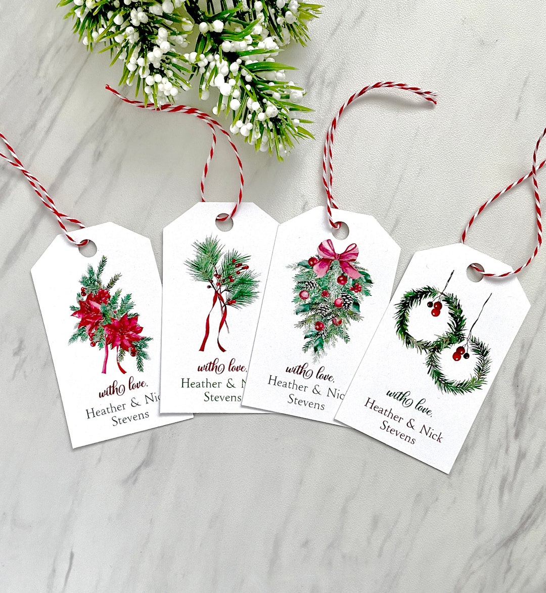 Printed Christmas Labels, Personalized Holidays Gift Tags, Labels for ...