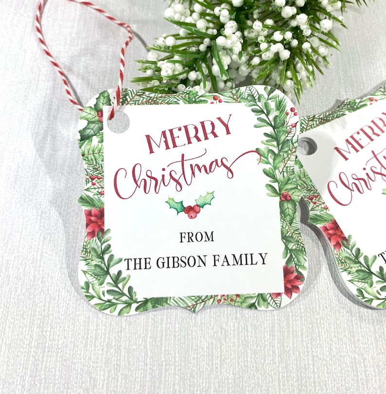 Personalized Christmas Tags Printed Holiday Labels Set of | Etsy