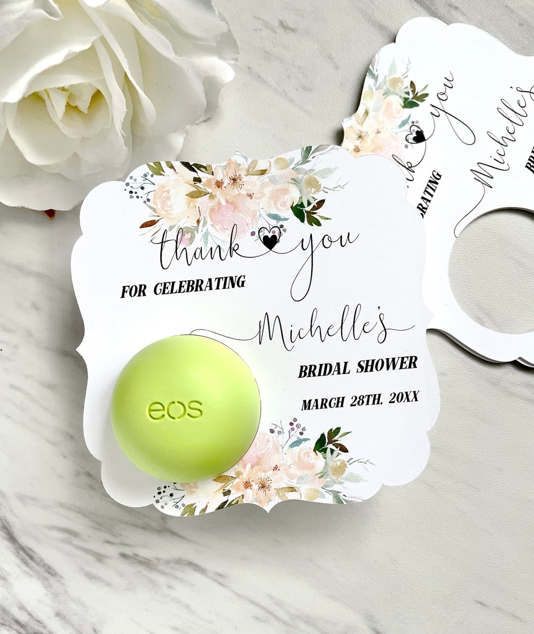 Personalized Eos Balm Tags, Printed Bridal Shower Eos Holder, Bridal ...