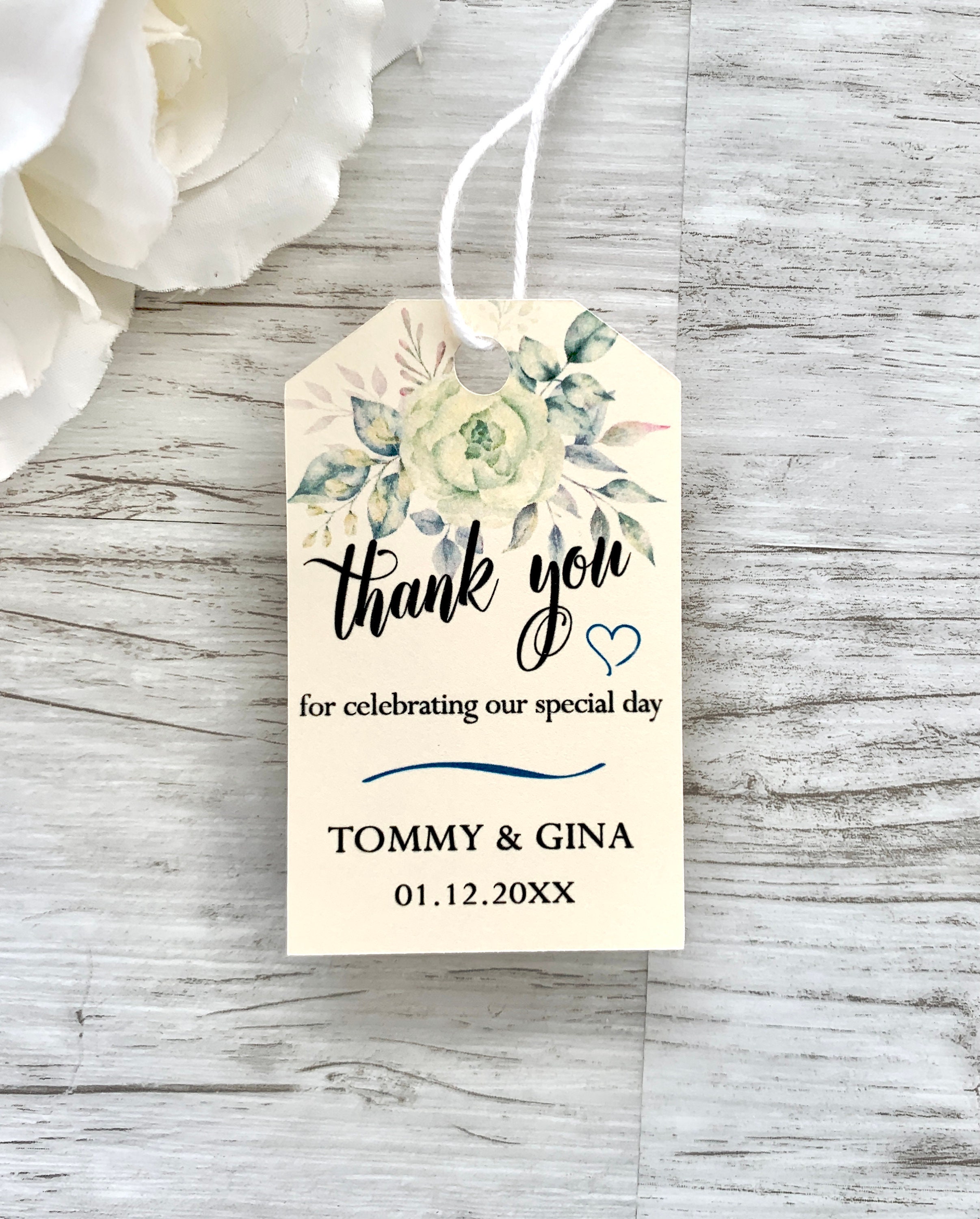 Wedding favor tags printed thank you tags labels for favors | Etsy