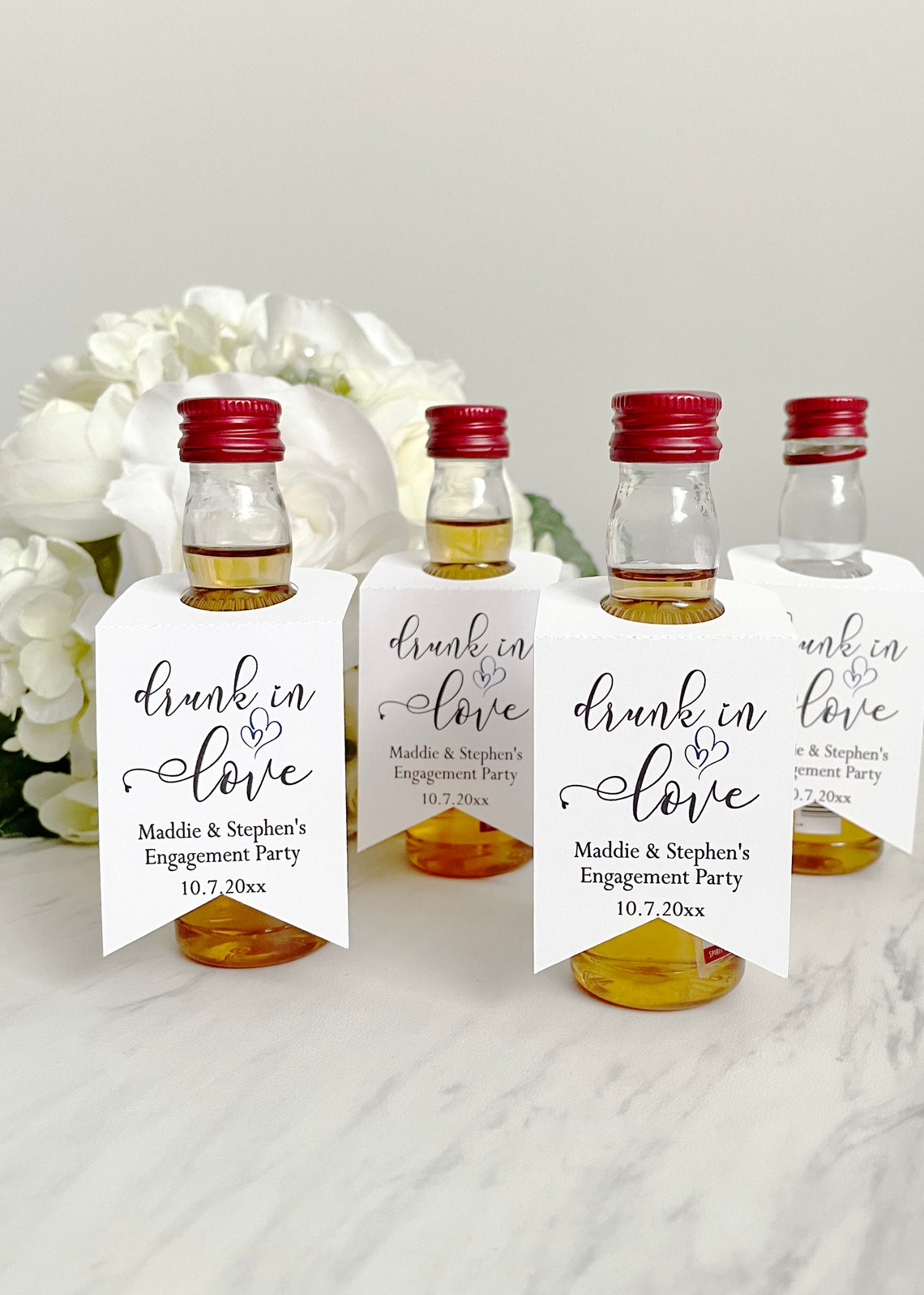 Drunk in Love, Mini Bottles Favor Tags, Shot Bottle Tags, Engagement ...