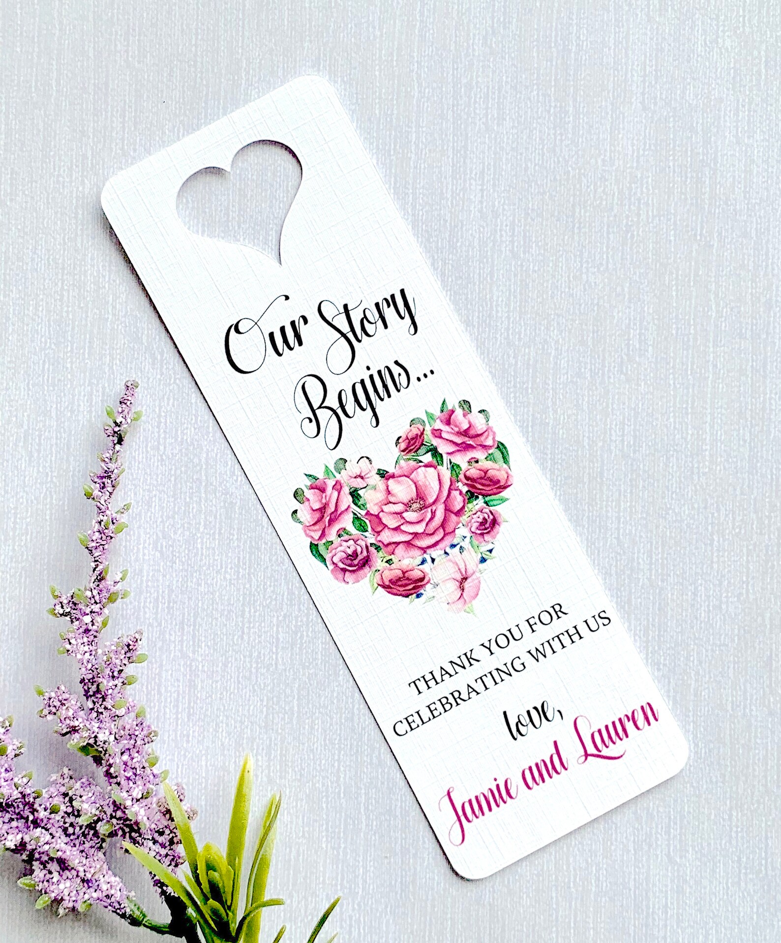 Wedding Bookmark Favors Personalized Book Signs Set of 12 - Etsy