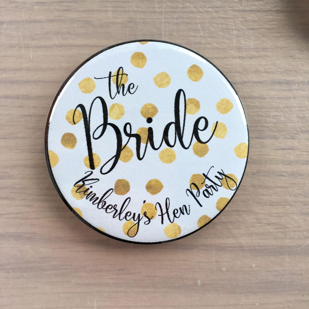 Black & Gold Hen Party Badges 6cm, Team Bride Bride Squad Bride Tribe ...