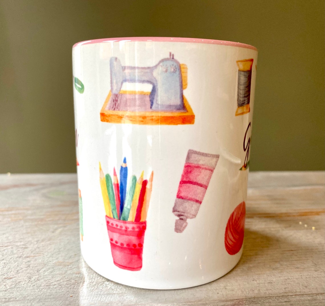 Personalised Crafter Craftaholic Mug for Her Gift for Sewing | Etsy