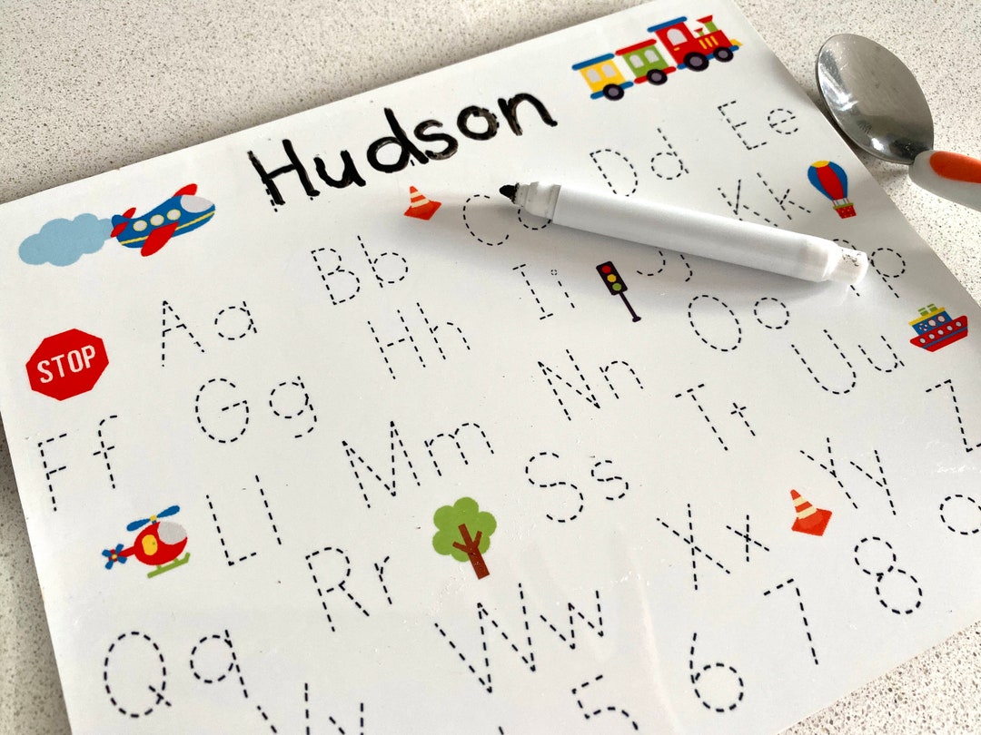 Custom Children's Placemat With Handwriting Practice Letters ...