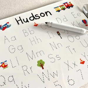 Custom Children's Placemat With Handwriting Practice Letters ...
