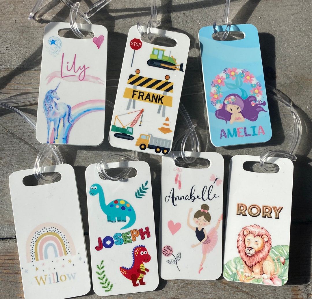 Kids Personalised Bag Tag - Stocking Filler Gift for Kids - Luggage ...