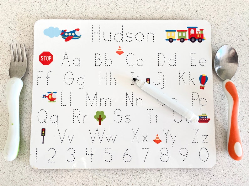 Custom Children's Placemat With Handwriting Practice - Etsy UK