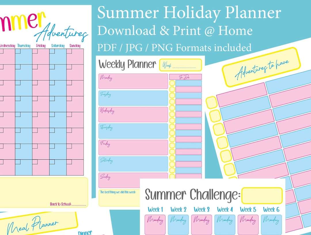 UK School Holiday Plan Instant Download Printable Planner Pages for an ...