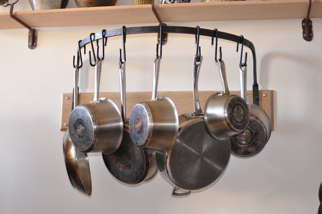Hand Crafted Pot-rack and Hooks - Etsy