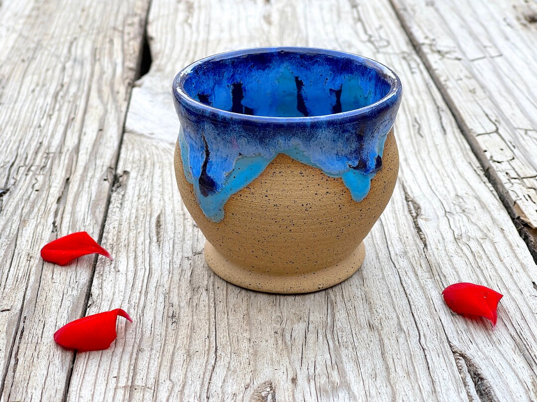 Drippy Blue Teacup Handmade Cup Wine Cup Housewarming Gift for Tea ...